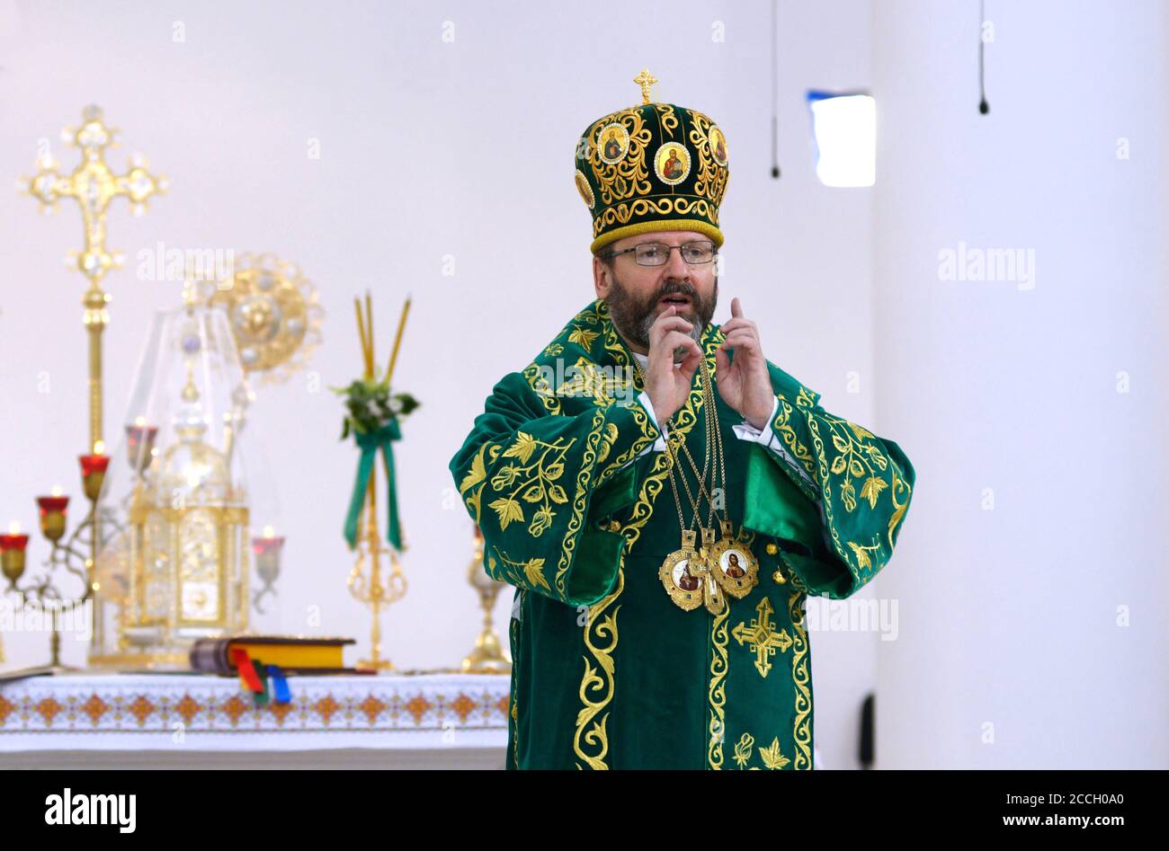 Sviatoslav Shevchuk, the Major Archbishop, serving in a church Stock ...