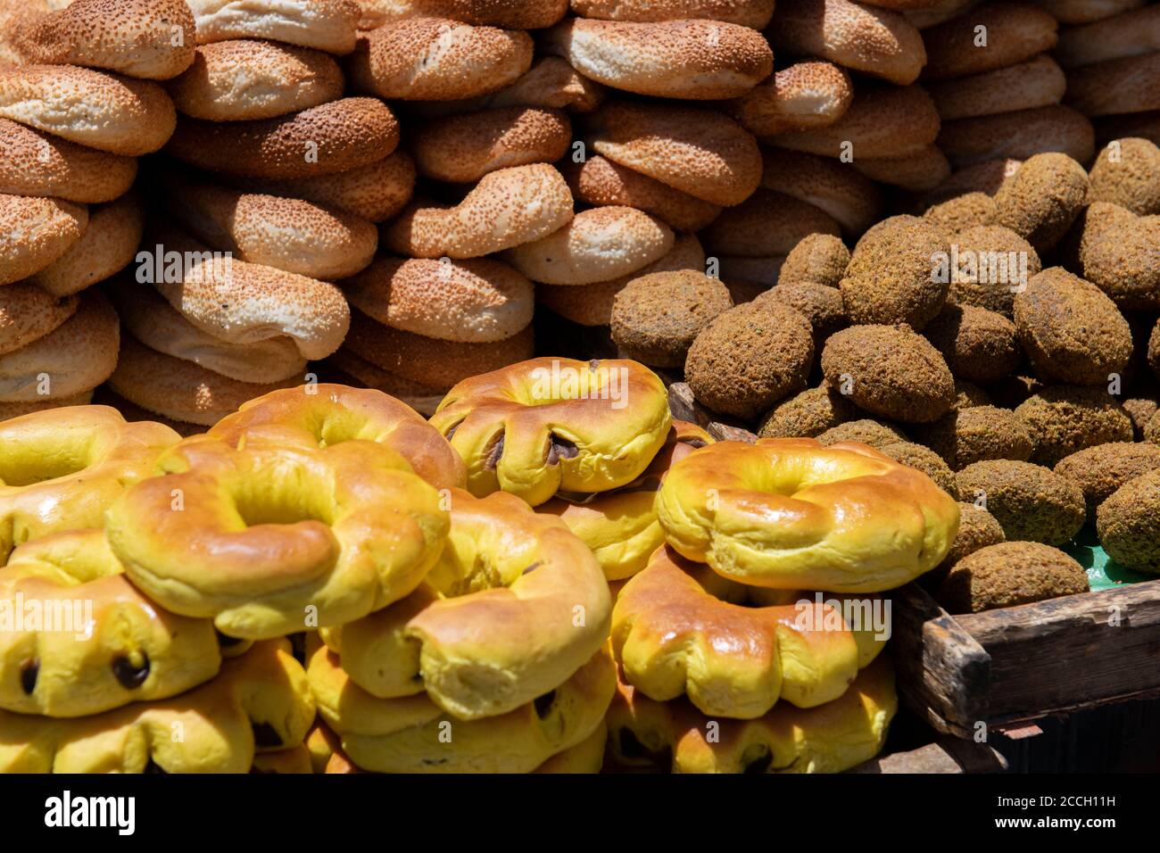 Israel, Jerusalem, Old City, Via Doloroas. Typical vendor stall with ...