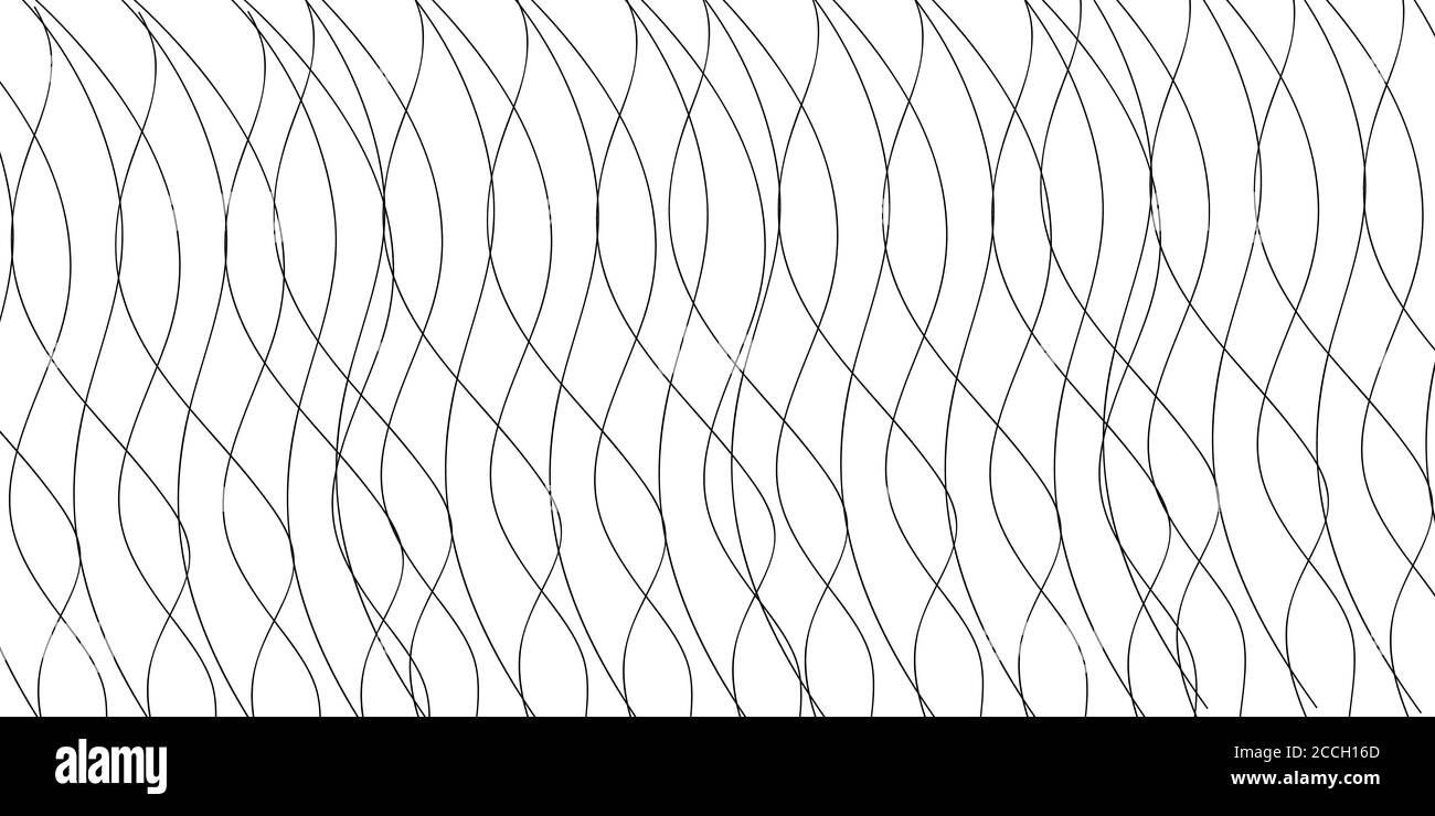 Hand drawn Wavy background Seamless Line art Vector Stock Vector Image ...