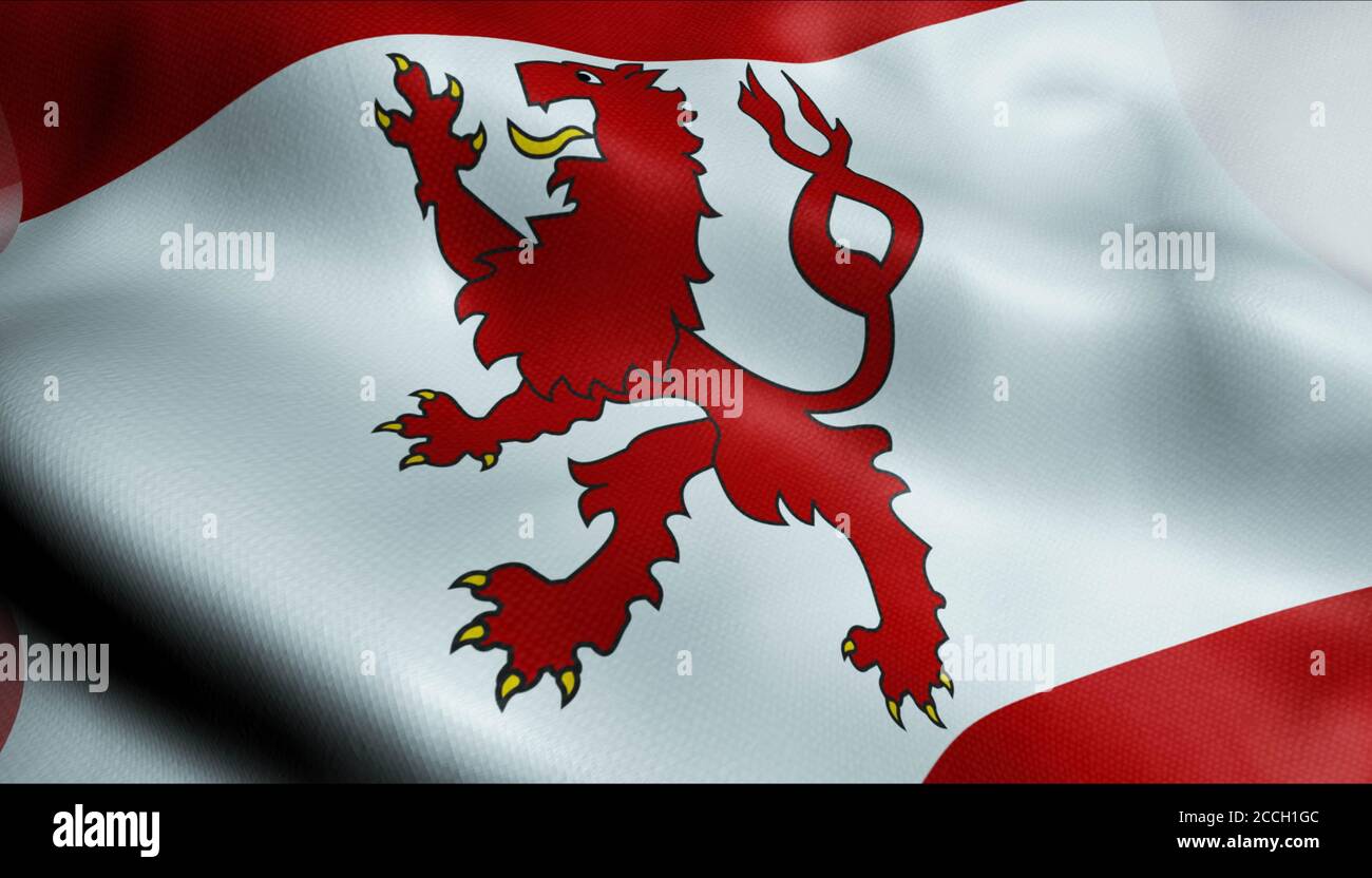 3D Illustration of a waving Holand city flag of Vaals (Netherlands ...