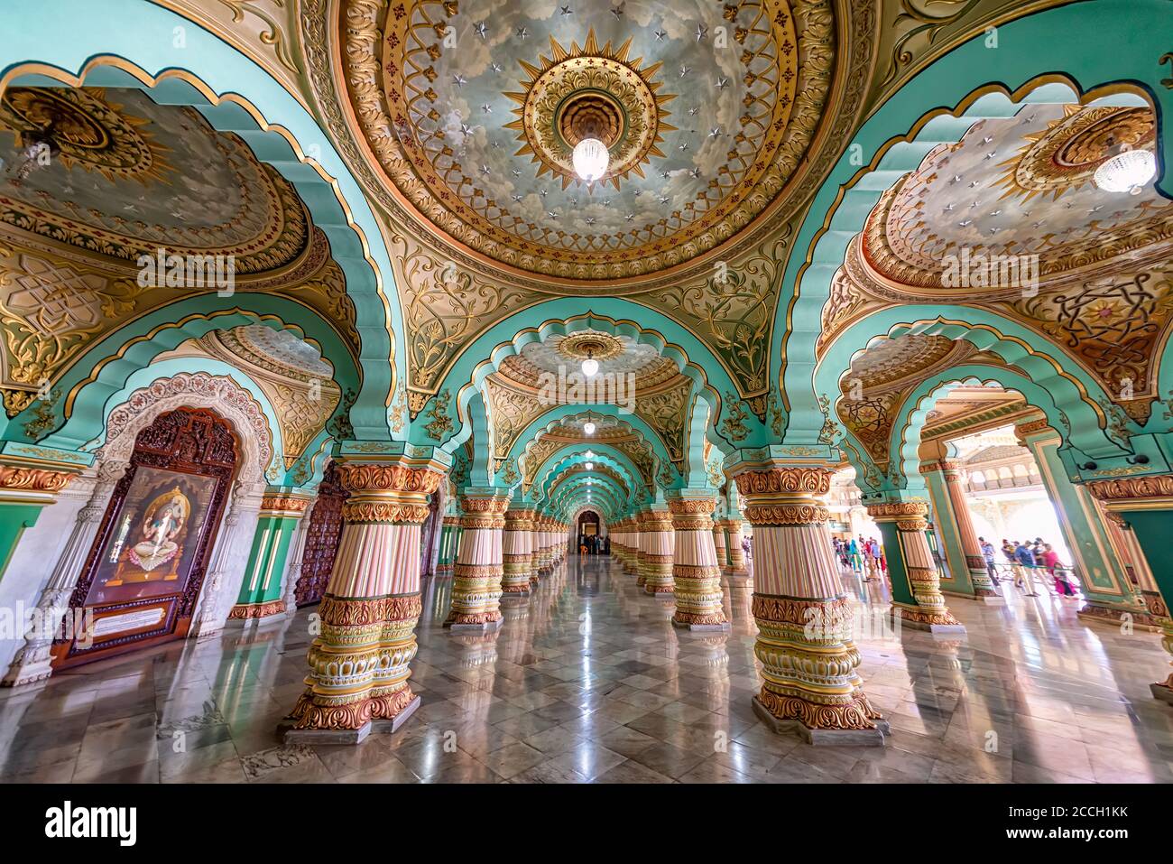 Mysore, India - August 26, 2018: The Audience Hall in Mysore Palace ...