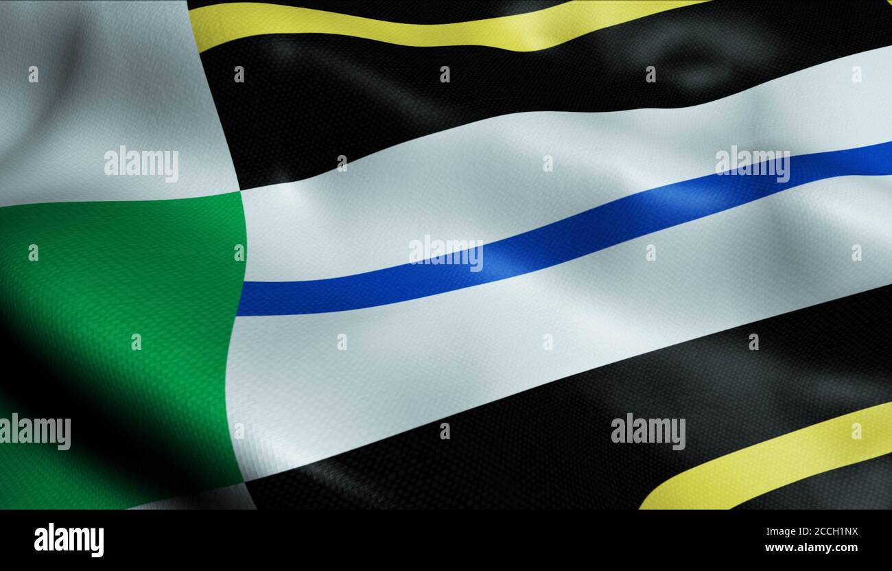 3D Illustration of a waving Holand city flag of Stadskanaal ...