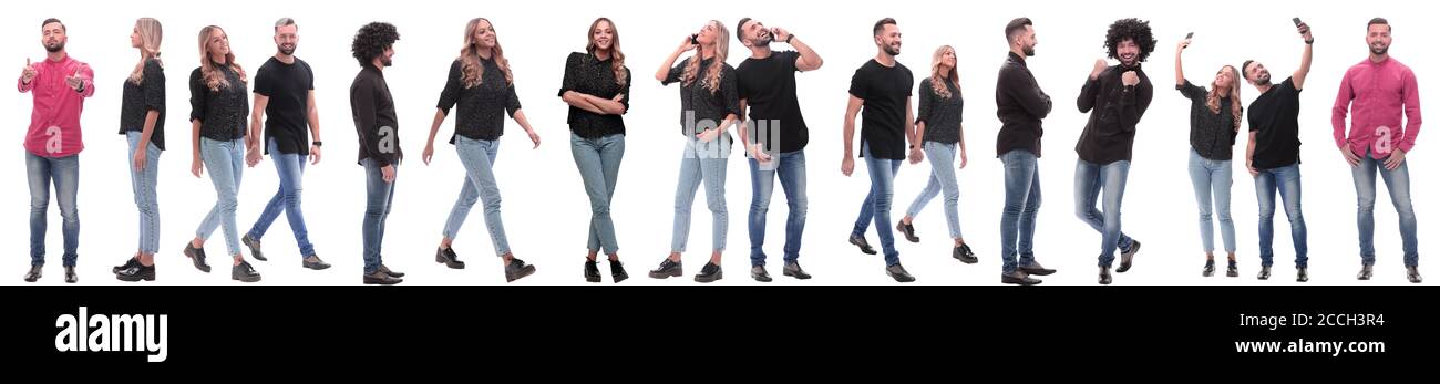 collage of photos of modern casual young people Stock Photo - Alamy