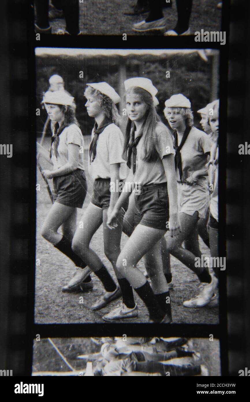 Fine 1970s vintage black and white photography of scouts camping a ...