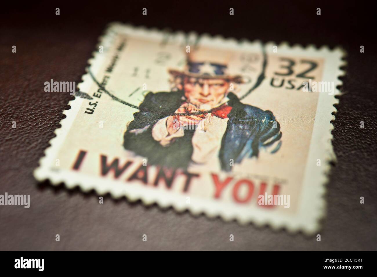 Uncle Sam I Want You! Postage Stamp Stock Photo - Alamy
