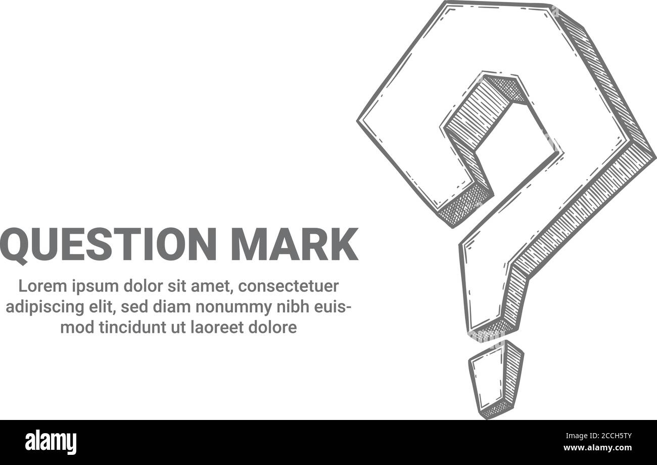Question mark. Sketch interrogative symbol ask help support. Faq ...