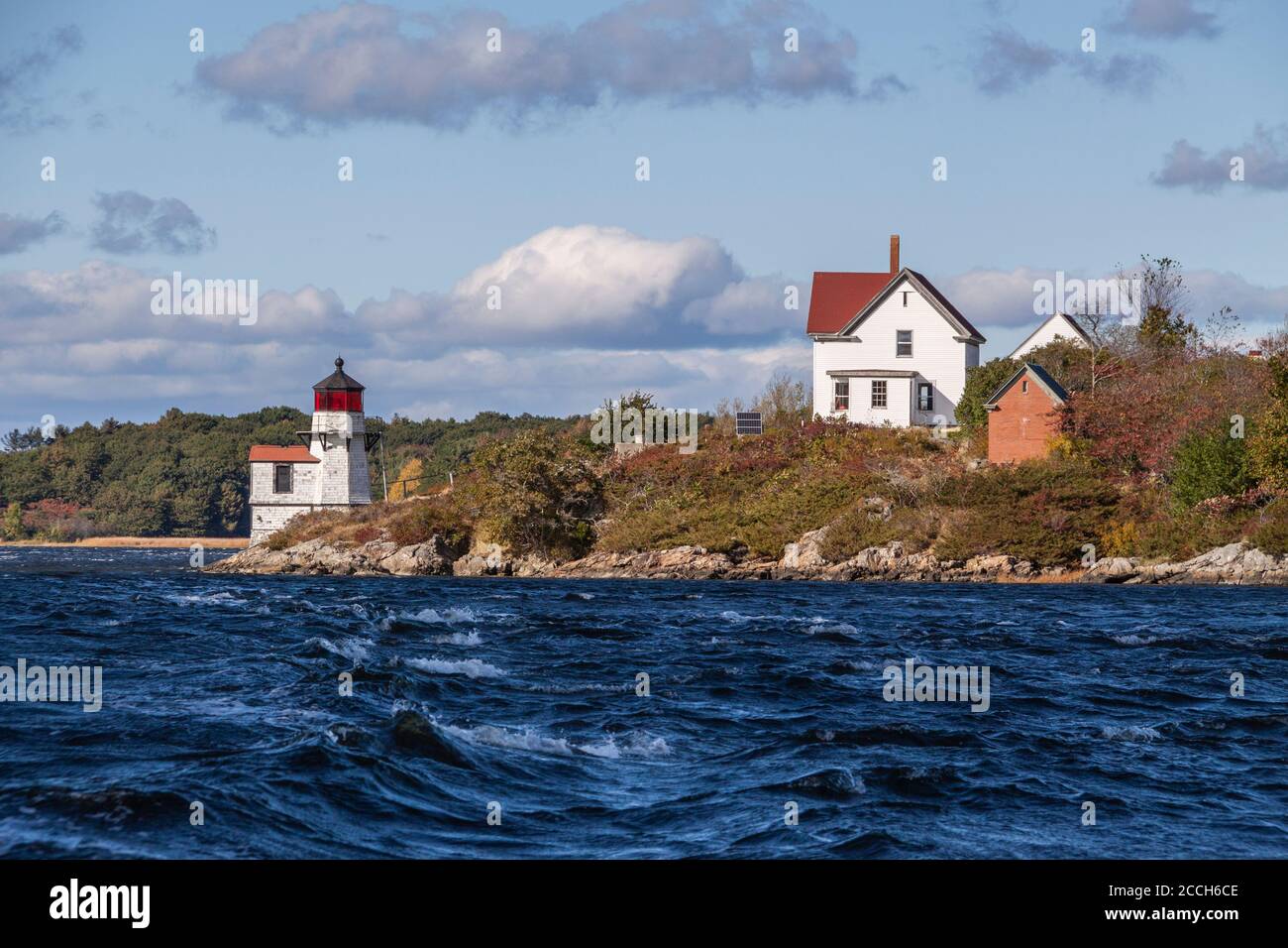 Squirrel Point Lighthouse, located on the southwest tip of Arrowsic ...