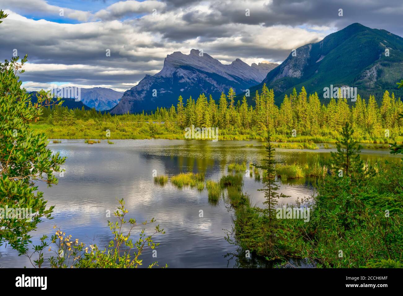 Mount Rundle and the Vermilion Lakes in Banff National Park, Alberta ...