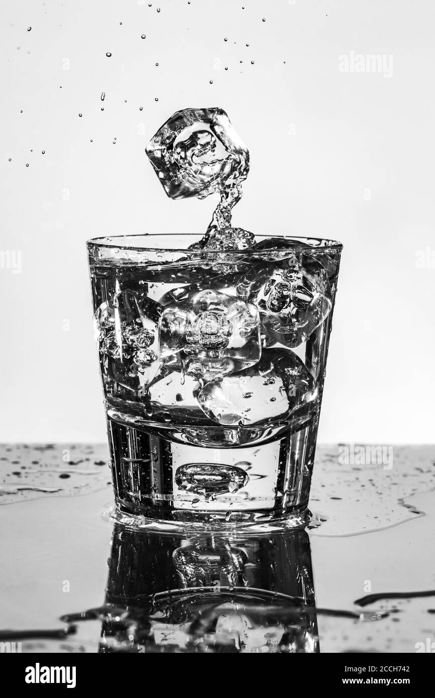 Ice cube background Black and White Stock Photos & Images - Alamy