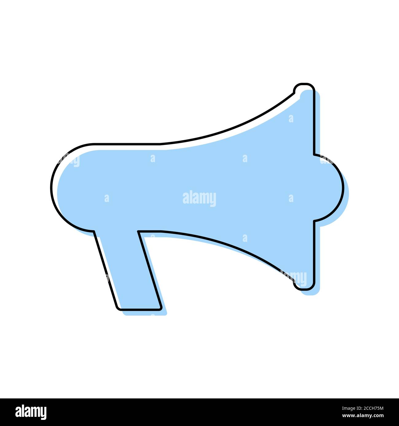 Megaphone blue flat icon isolated on white background. Speaker symbol ...