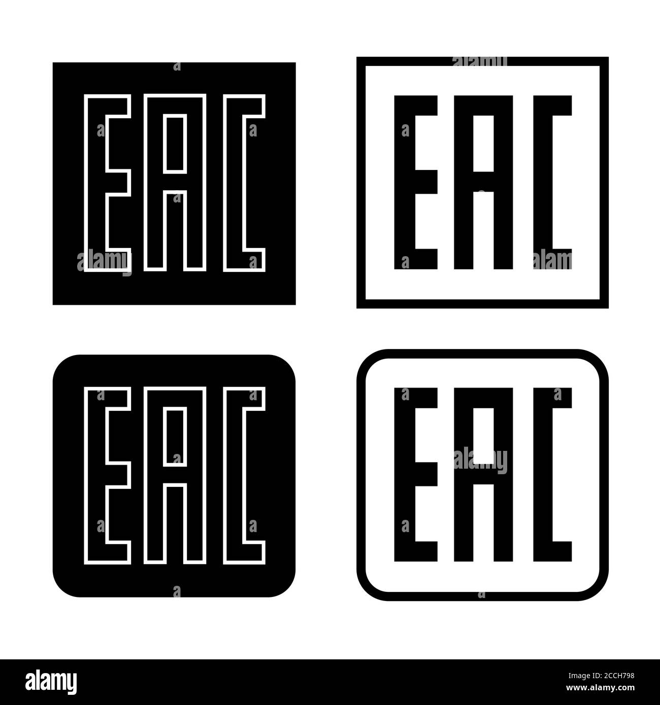 EAC sign, set icon product mark package. Euroasion symbol isolated on ...