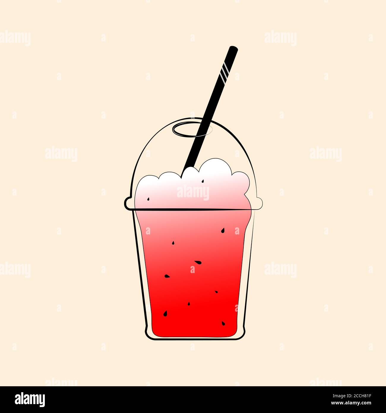 Smoothie outline colored icon, beverage outdoor glass symbol ...