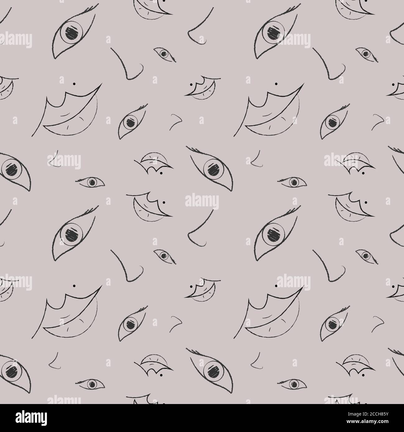 Abstract Pencil Drawings Of Faces