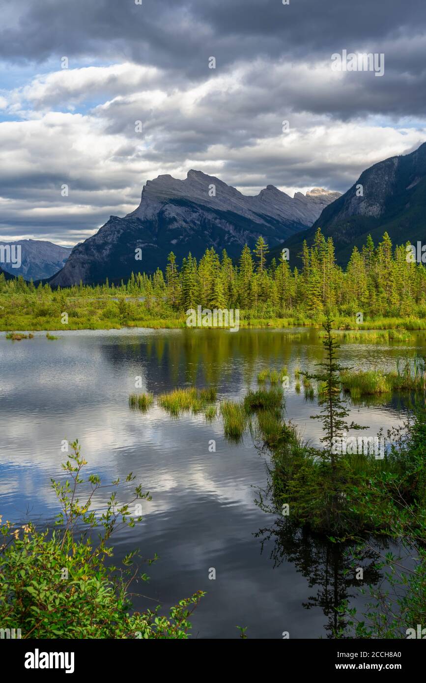 Mount Rundle and the Vermilion Lakes in Banff National Park, Alberta ...