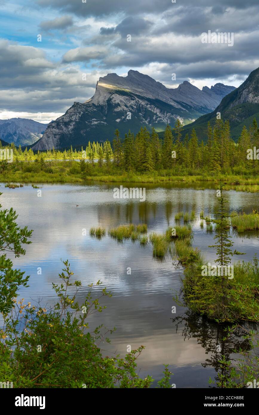 Mount Rundle and the Vermilion Lakes in Banff National Park, Alberta ...