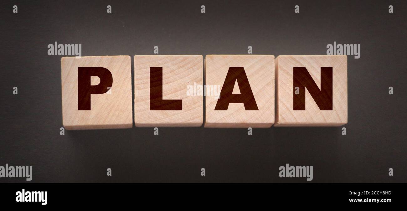 Wooden cube block s with word plan. Business planning concept Stock ...