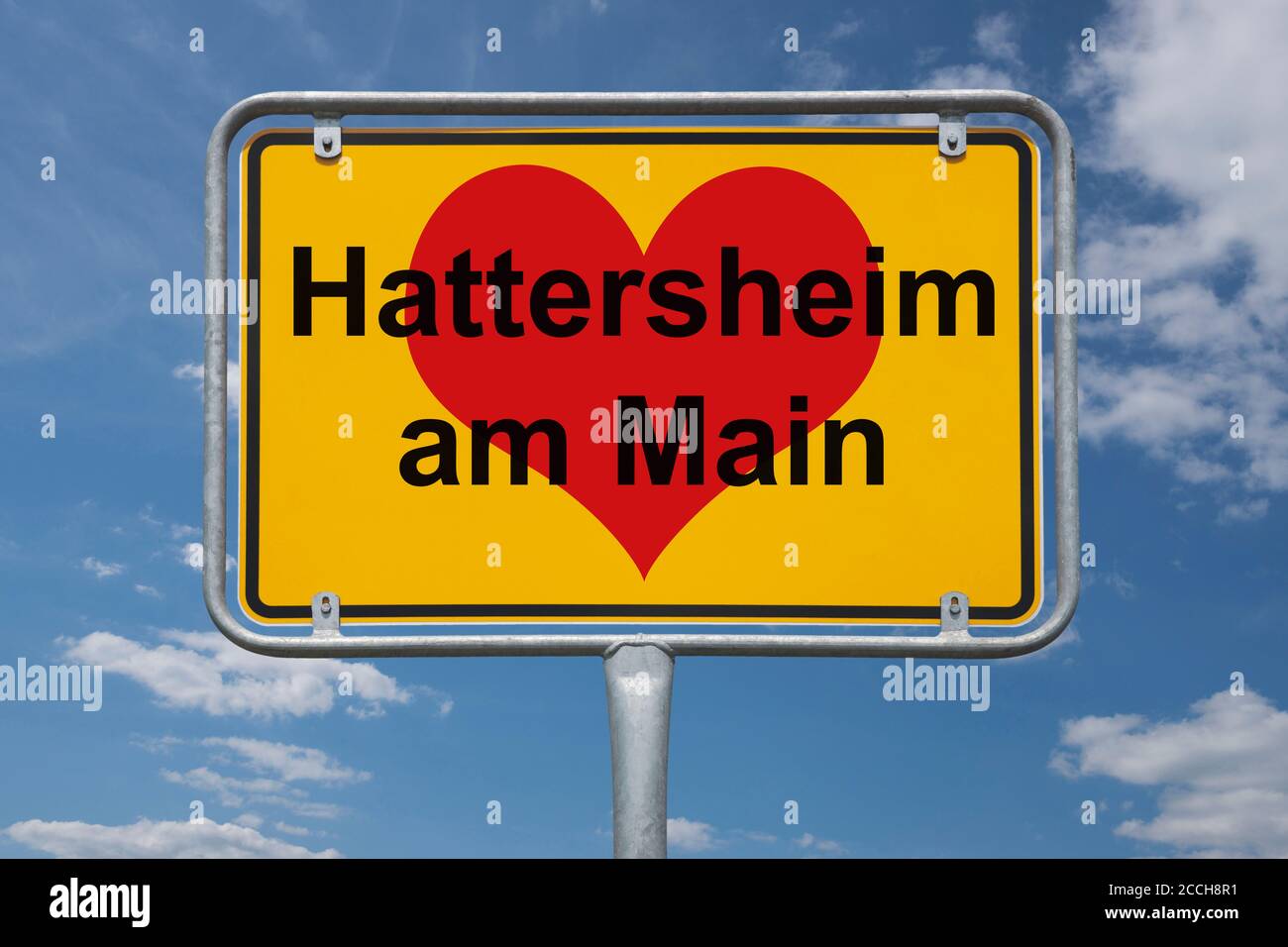Ortstafel Hattersheim am Main, Hessen, Deutschland | Place name sign ...