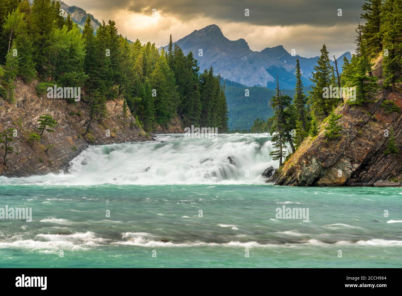 Bow falls river banff national park alberta canada waterfall hi-res ...