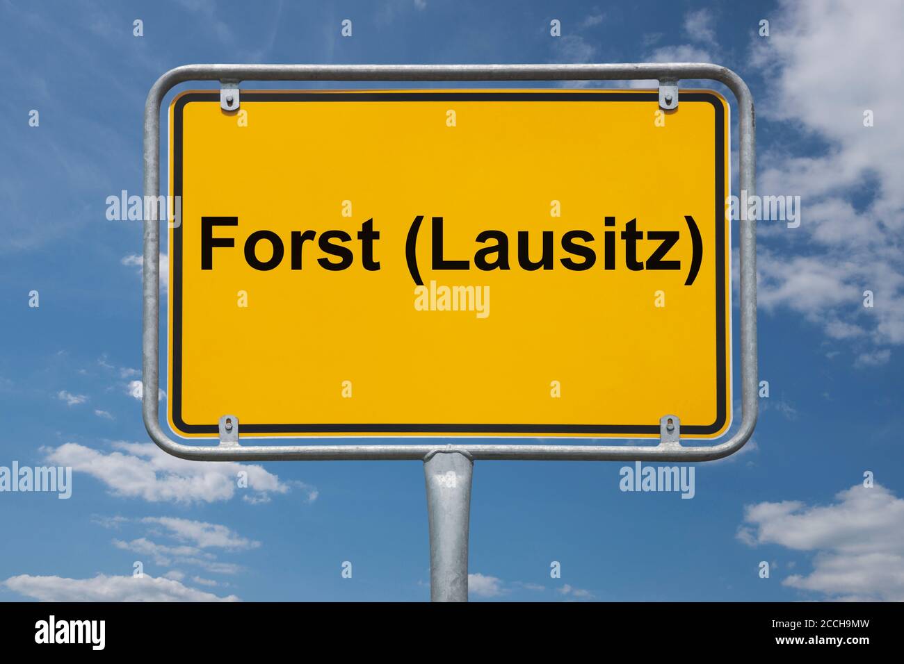 Ortstafel Forst (Lausitz), Brandenburg, Deutschland | Place name sign ...