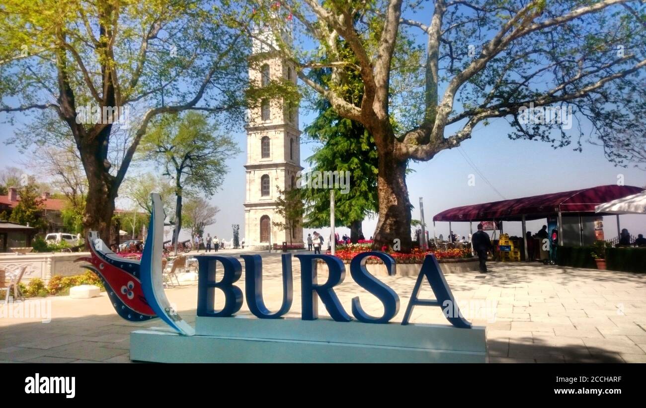 Clock Tower in Bursa Stock Photo - Alamy