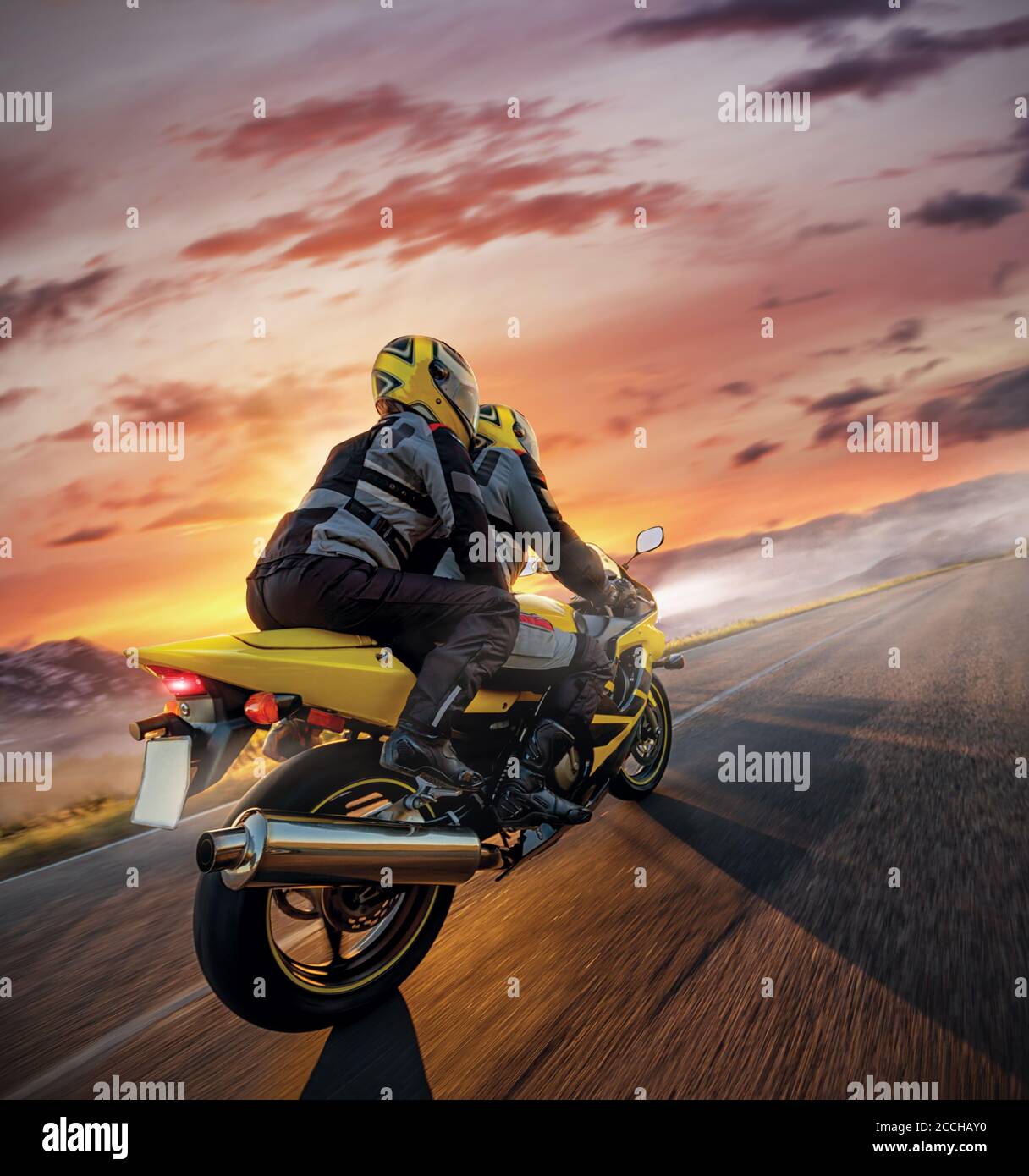 Woman riding on back motorcycle hi-res stock photography and images - Alamy