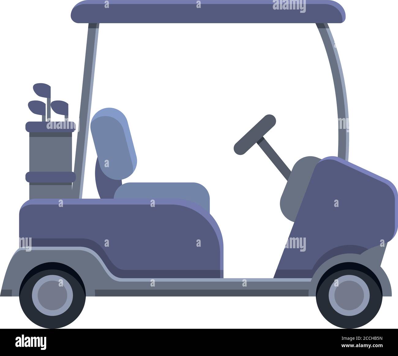 Full golf cart icon. Cartoon of full golf cart vector icon for web ...
