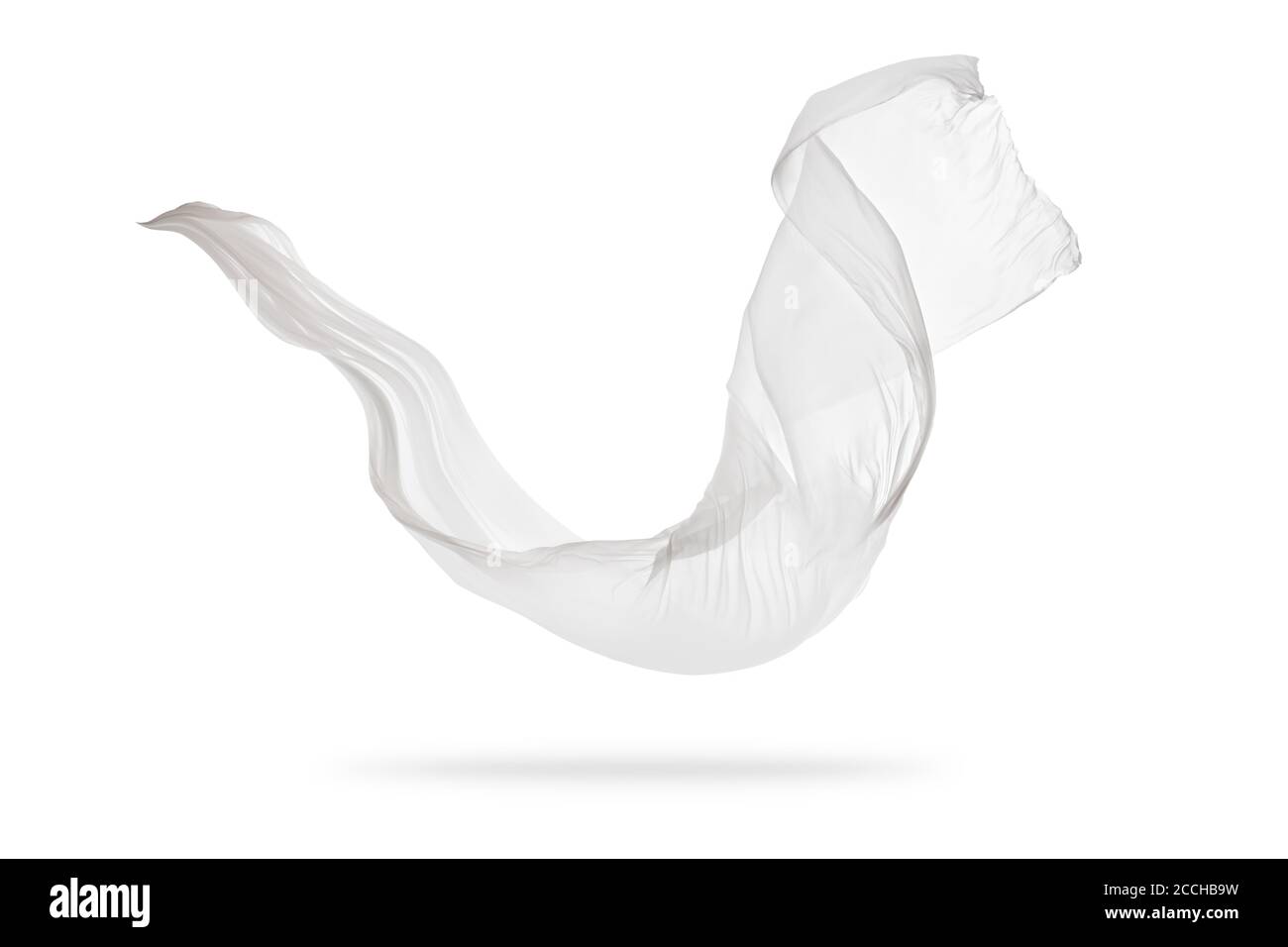 Smooth elegant white transparent cloth separated on white background ...
