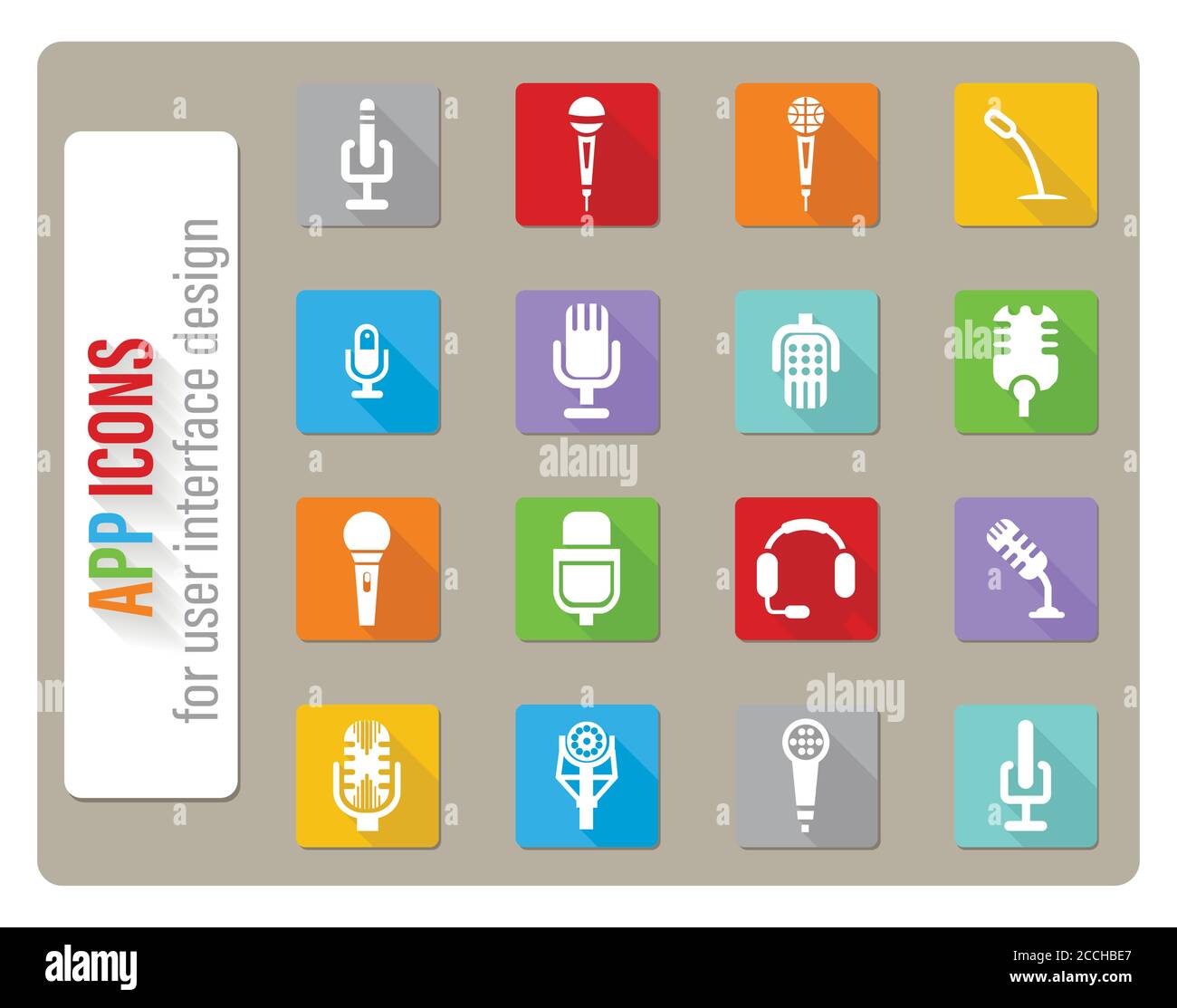 microphone icon set Stock Vector Image & Art - Alamy