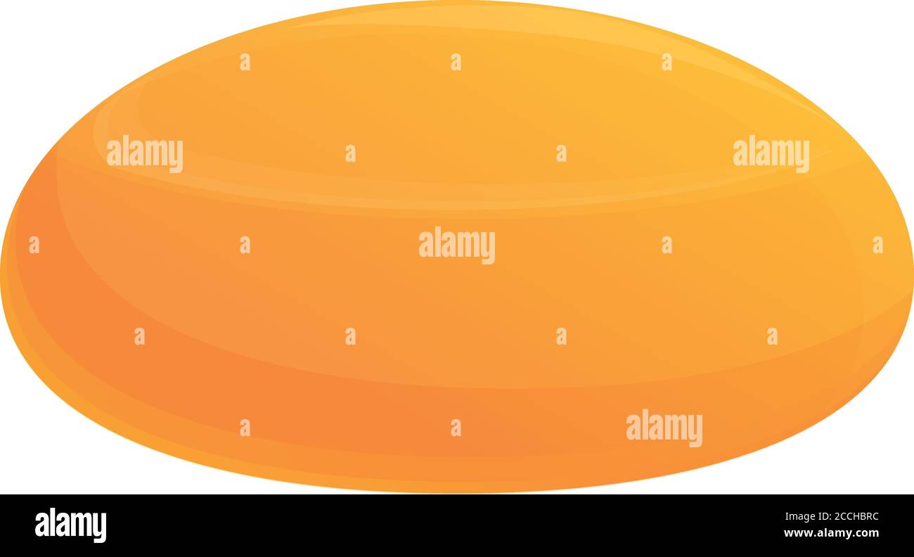 Round cheese icon. Cartoon of round cheese vector icon for web design ...