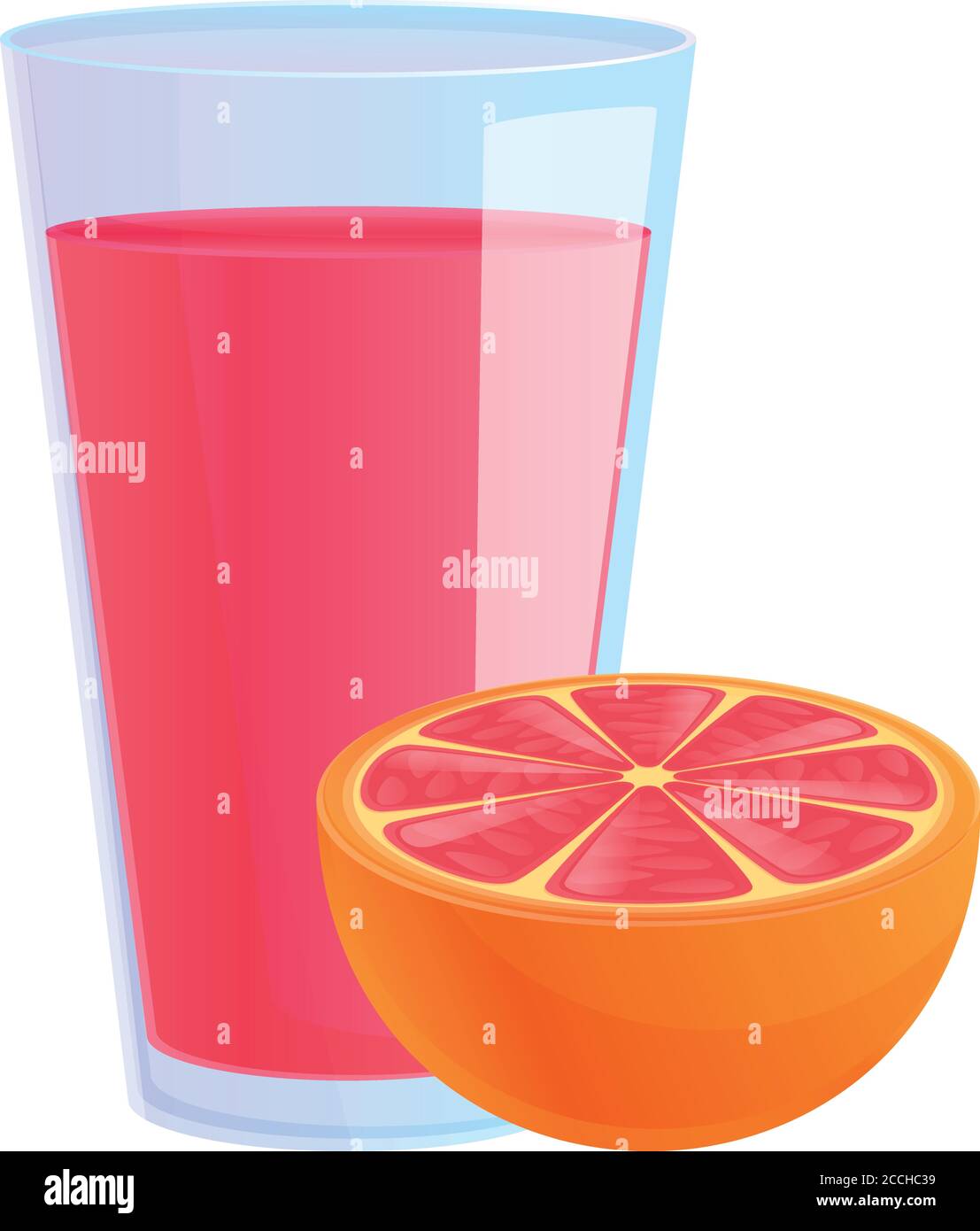 Grapefruit juice glass icon. Cartoon of grapefruit juice glass vector ...