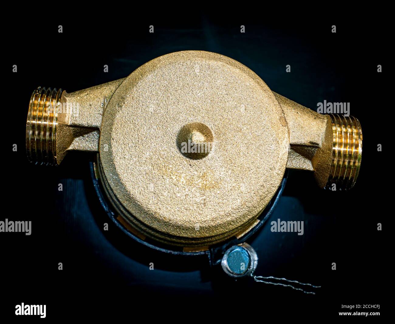 Water meter with threaded connection for nuts Stock Photo - Alamy