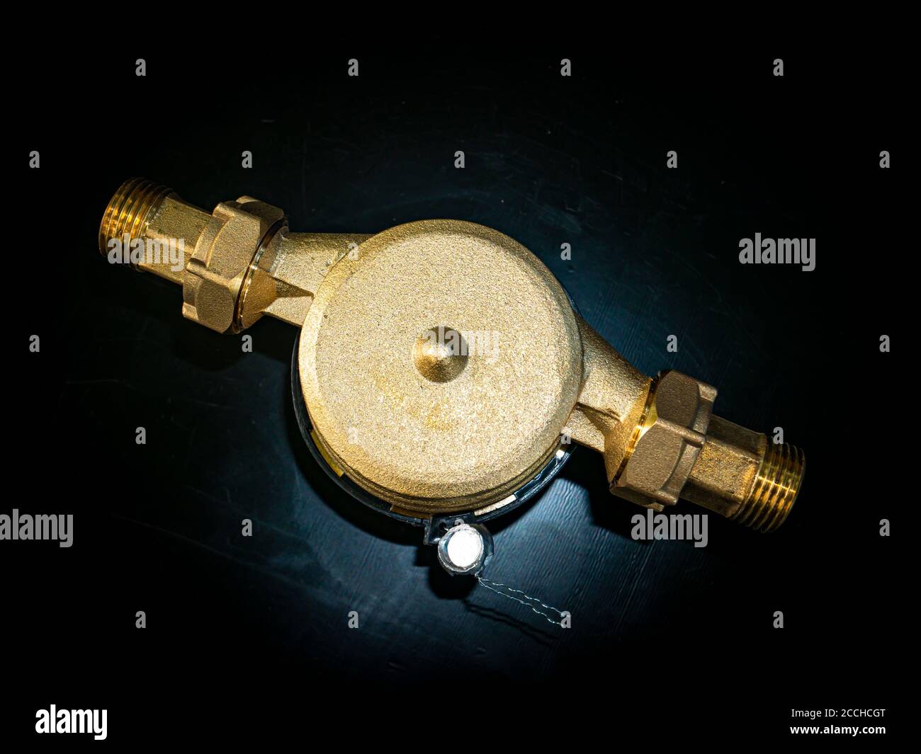 Water meter with threaded connection for nuts Stock Photo - Alamy