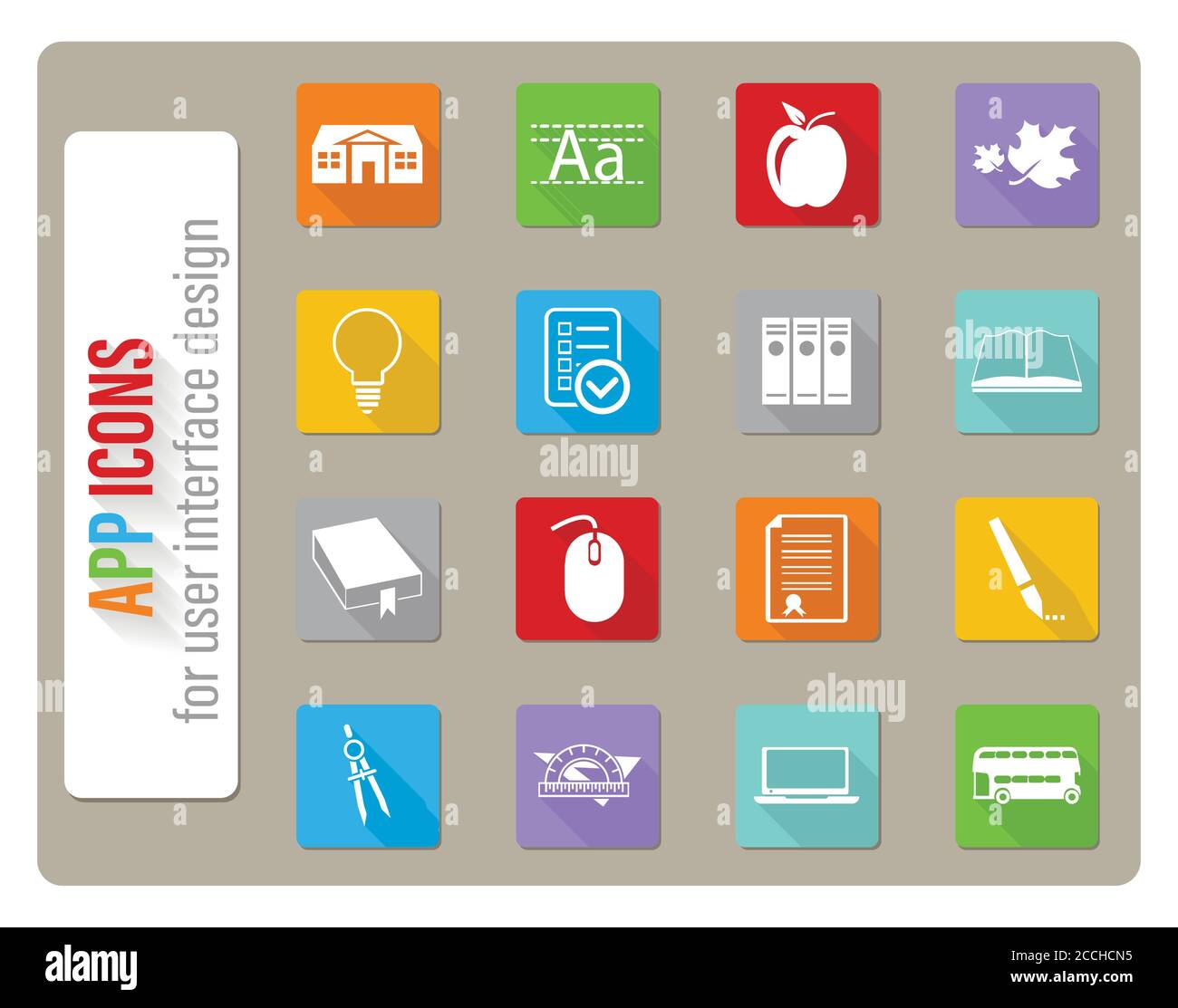 school icon set Stock Vector Image & Art - Alamy