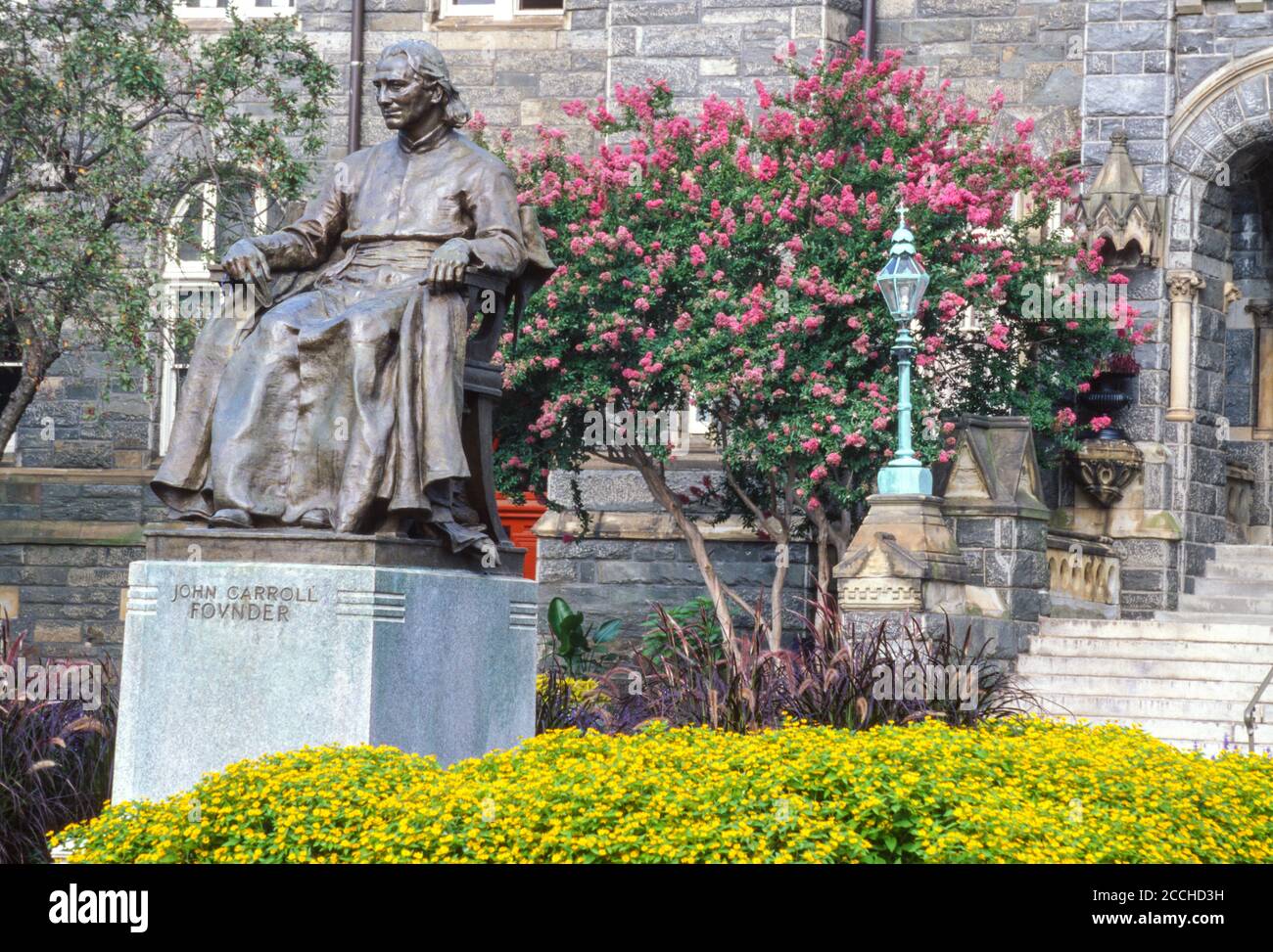 Washington DC. Georgetown University, Statue of Founder John Carroll ...
