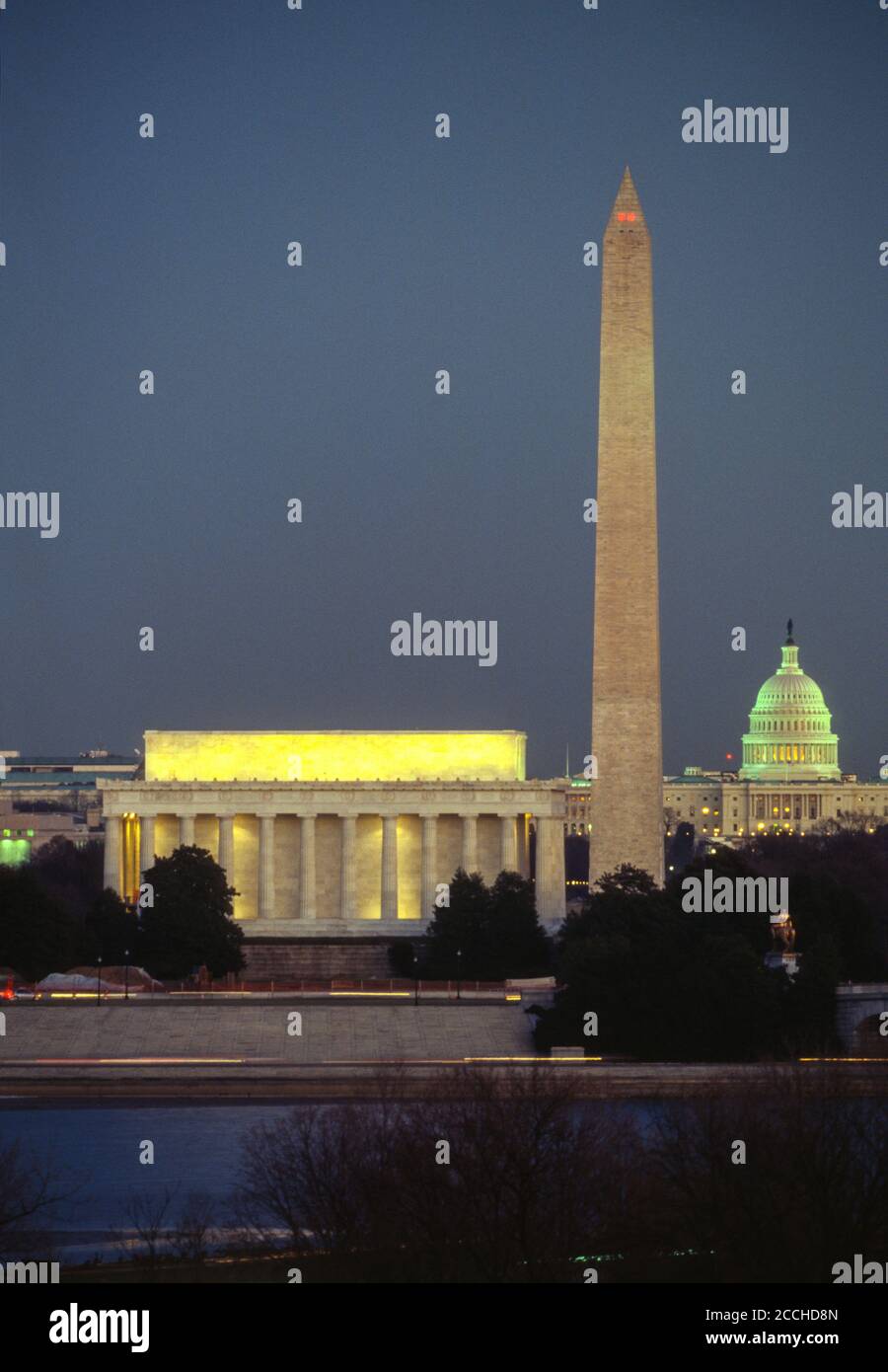 Washington monument lincoln memorial capitol hi-res stock photography ...