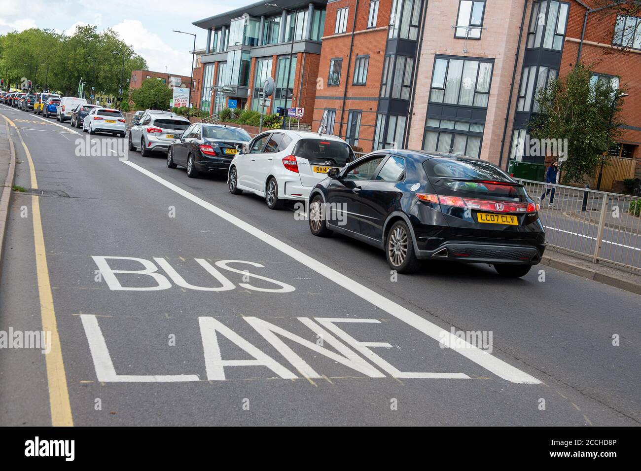 Slough, Berkshire, UK. 22nd August, 2020. New bus lanes have been put ...