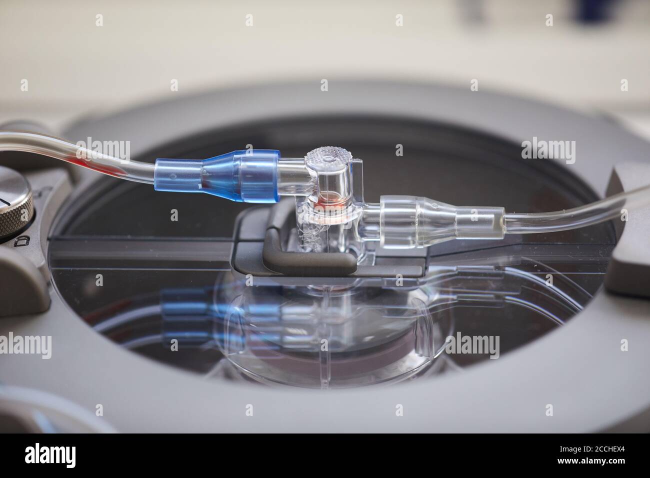 Close-up of medical equipment for blood purification for patients at ...