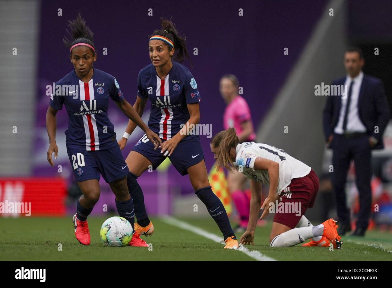 San Sebastian, Spain. 22nd Aug, 2020. Perle Morroni (20) of PSG in ...