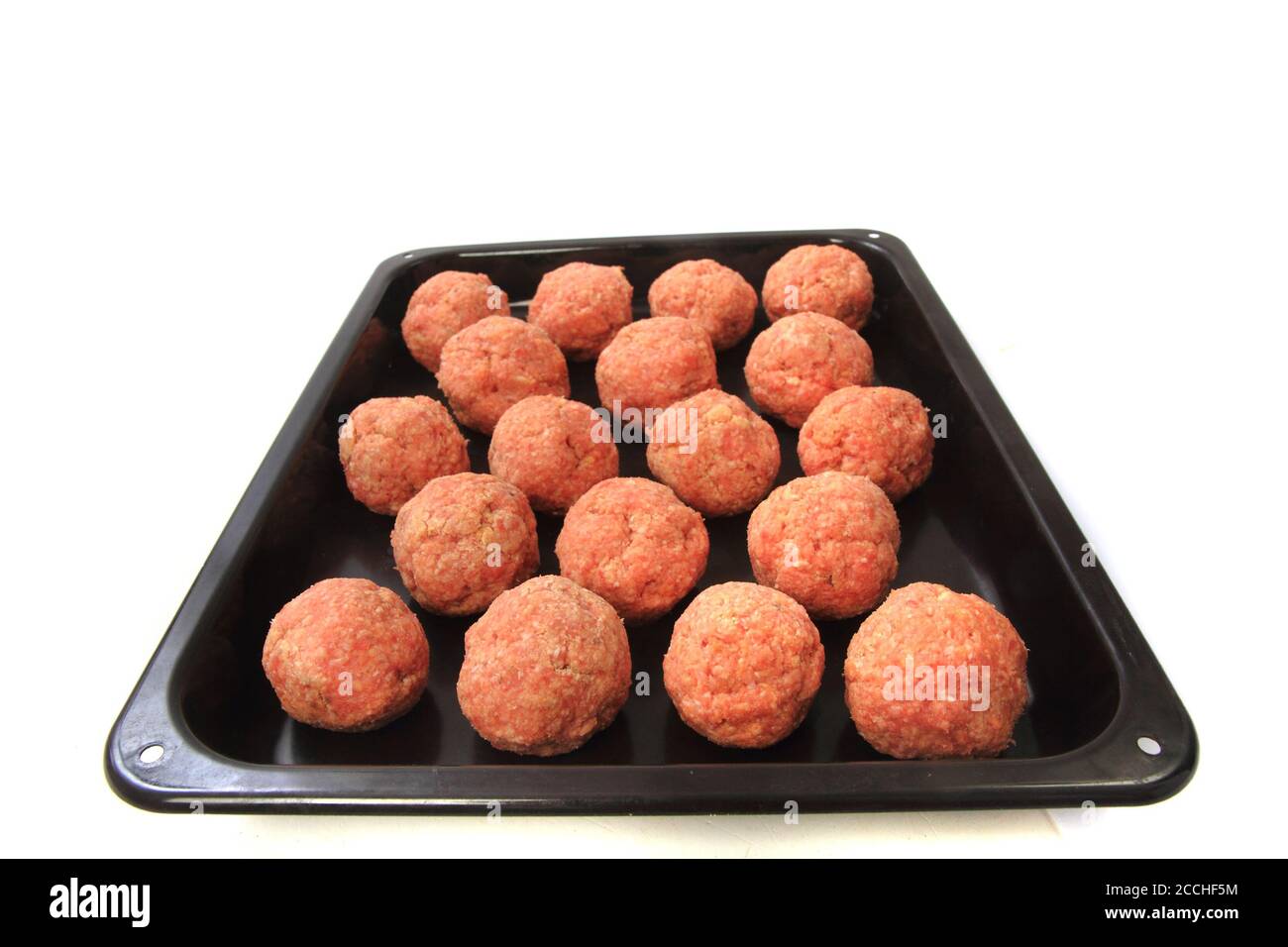 Raw gourmet meatballs on Cut Out Stock Images & Pictures - Alamy