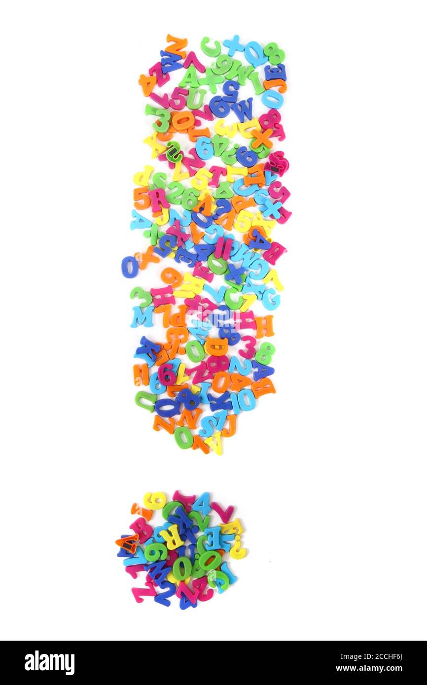 exclamation mark from letters isolated on the white background Stock ...