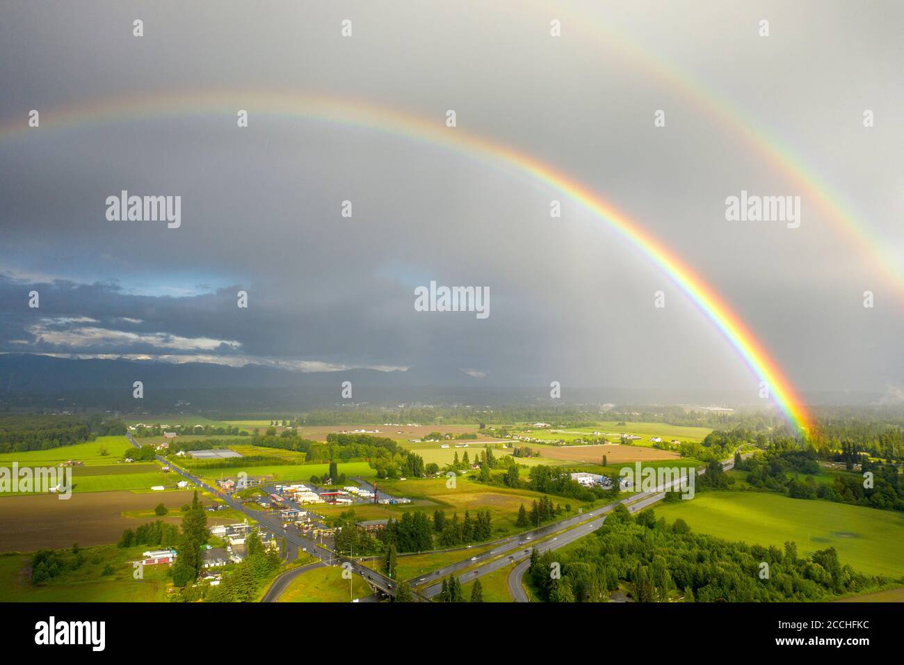 Amazing Rainbow Scenery in the Pacific Northwest Stock Photo - Alamy