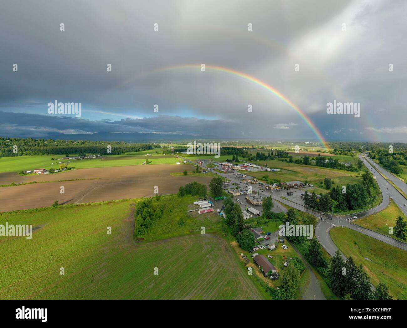 Amazing Rainbow Scenery in the Pacific Northwest Stock Photo - Alamy