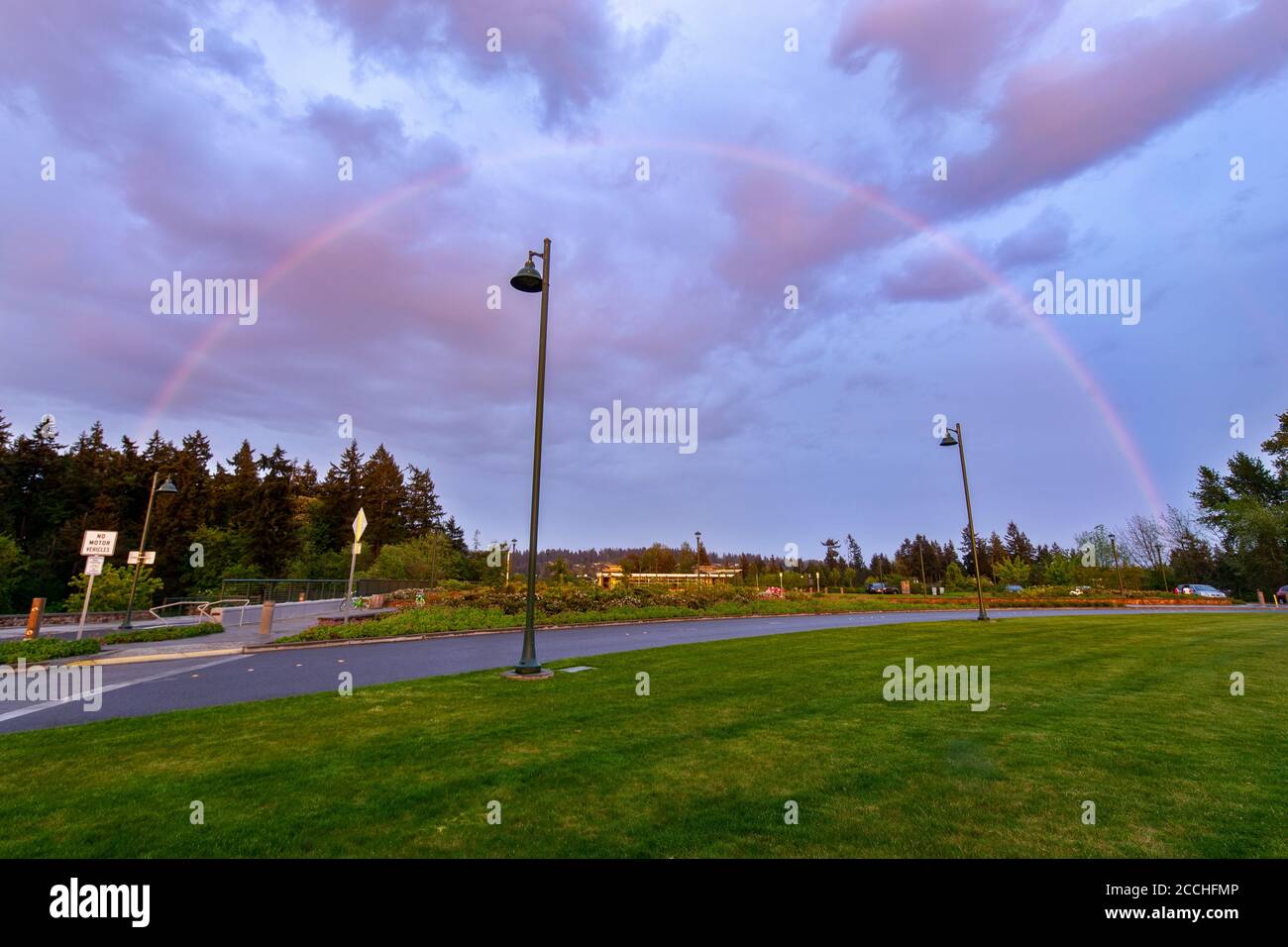 Amazing Rainbow Scenery in the Pacific Northwest Stock Photo - Alamy