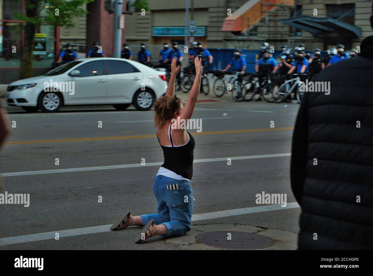 Dayton, Ohio United States 05/30/2020 police officers controlling the ...