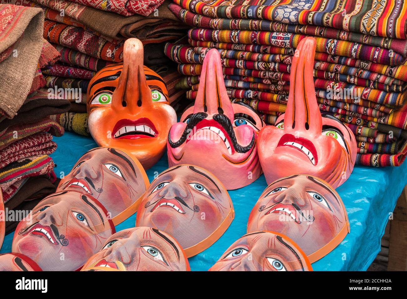 Traditional folklore mask cusco peru hi-res stock photography and ...
