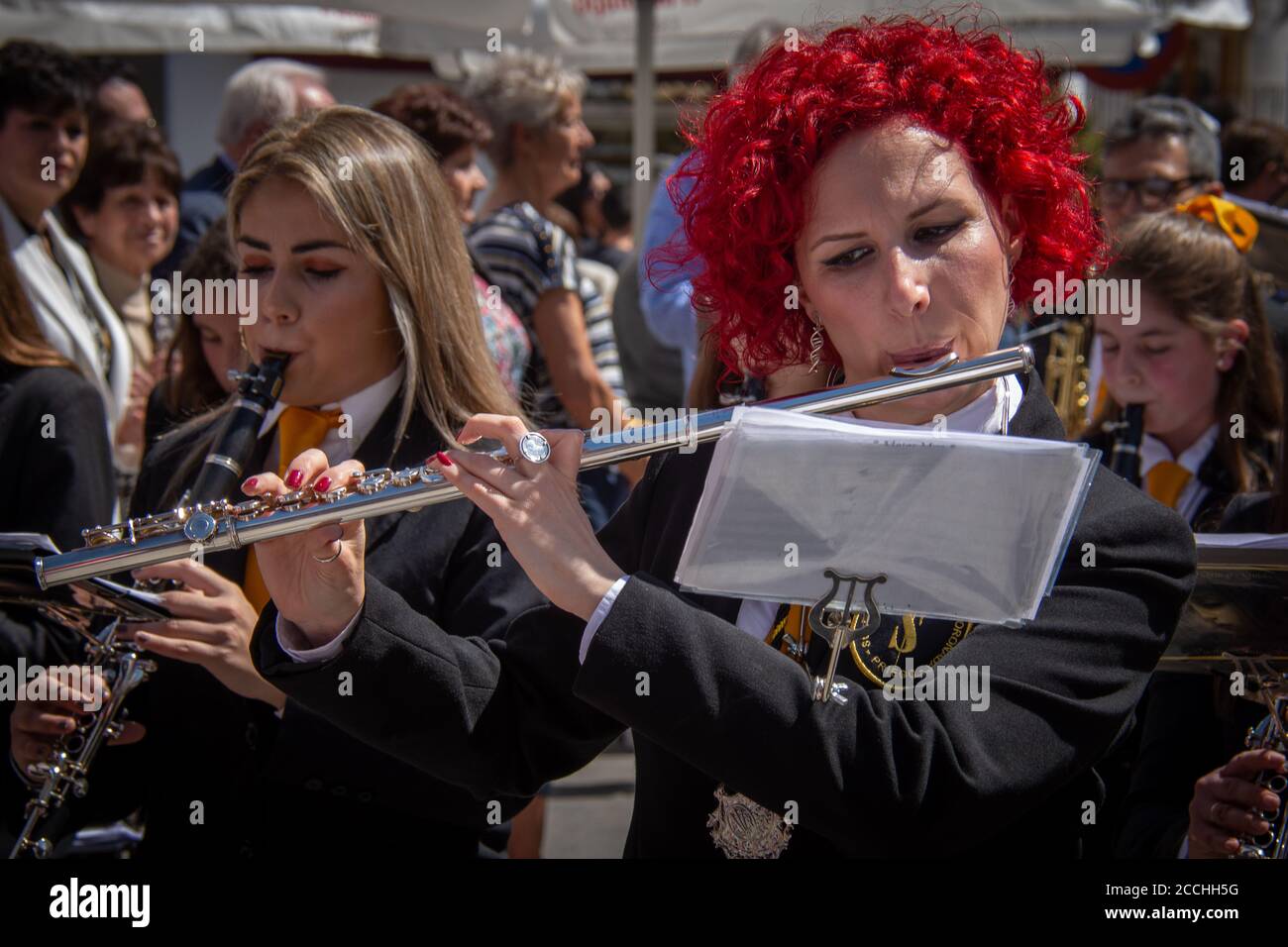 Flute player in the Easter Holy Week procession Stock Photo - Alamy