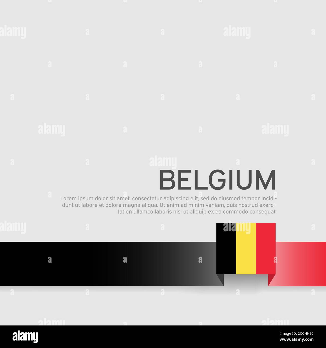 Belgium flag background. Belgium flag colored ribbon on a white ...