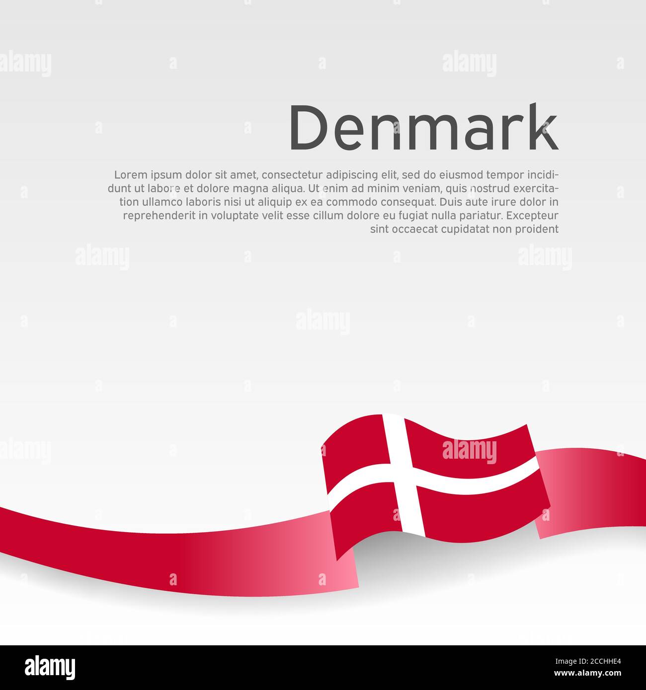 Denmark flag background. Denmark flag color wavy ribbon on a white ...