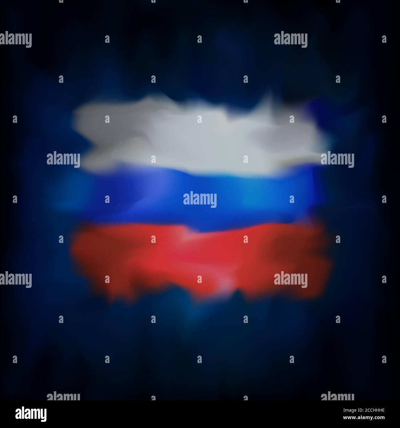 Abstract flag of russia on blue sky background for creative design ...