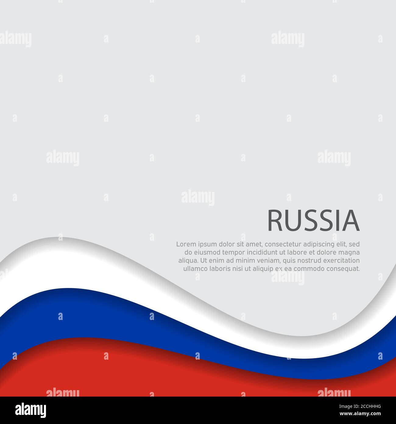 Abstract waving flag of russia. Paper cut style. Creative background ...